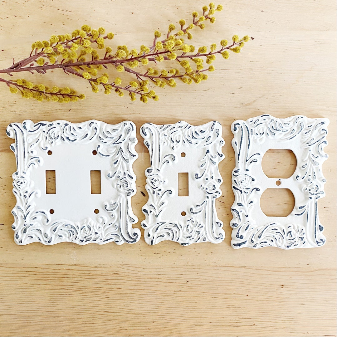 Shabby Chic Switch Plate French Country Rose Decor Etsy