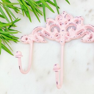 Shabby Chic Wall Hook, Pink Wall Hook, Nursery Room Wall Hook, Scroll ...