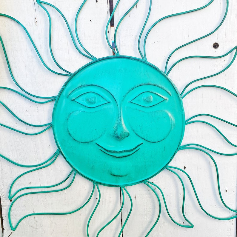 Metal Garden Sun Face Outdoor Garden Decor Summer Garden - Etsy
