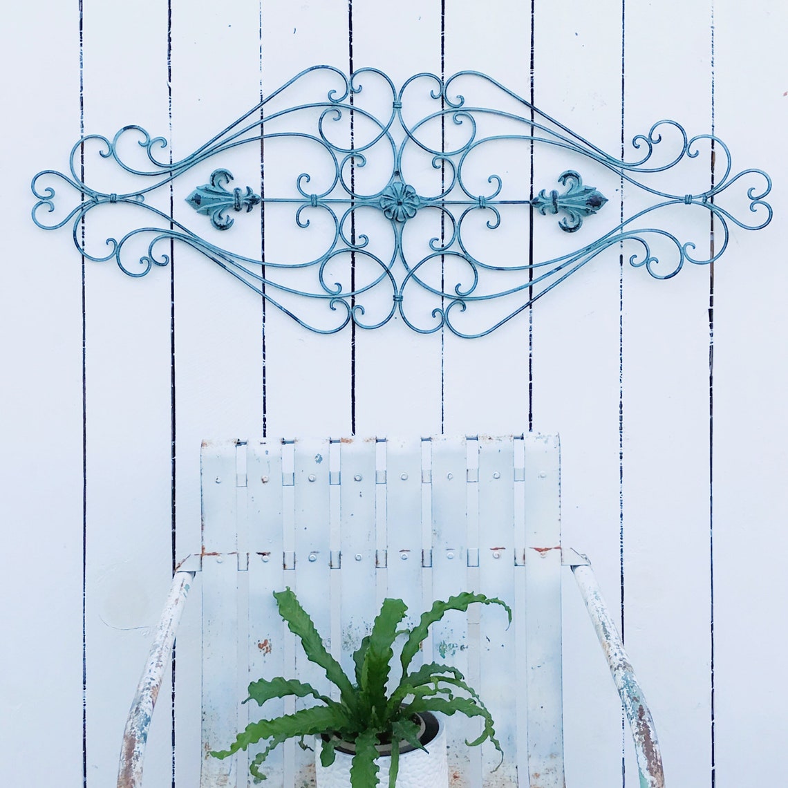 Metal Wall Decor Scroll Metal Wall Art Traditional Wall | Etsy