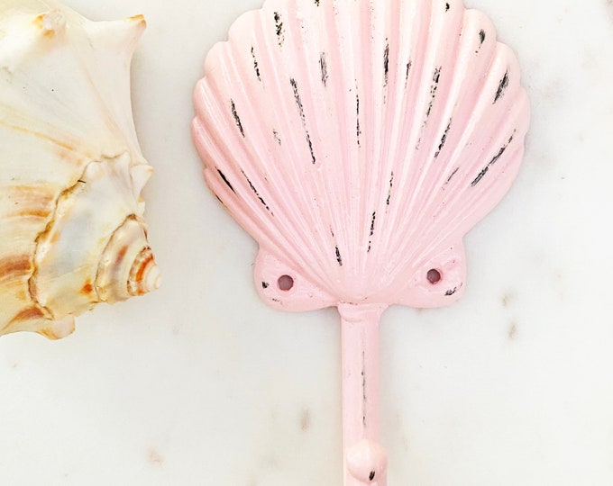 Seashell Hook, Shell Hook, Nautical Decor, Beach Decor, Bath Hook, Sea ...