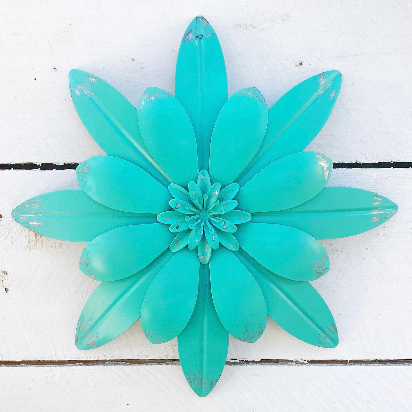 Galvanized Wall Flower/ Red Metal Flower/ Flower Art/ Metal - Etsy