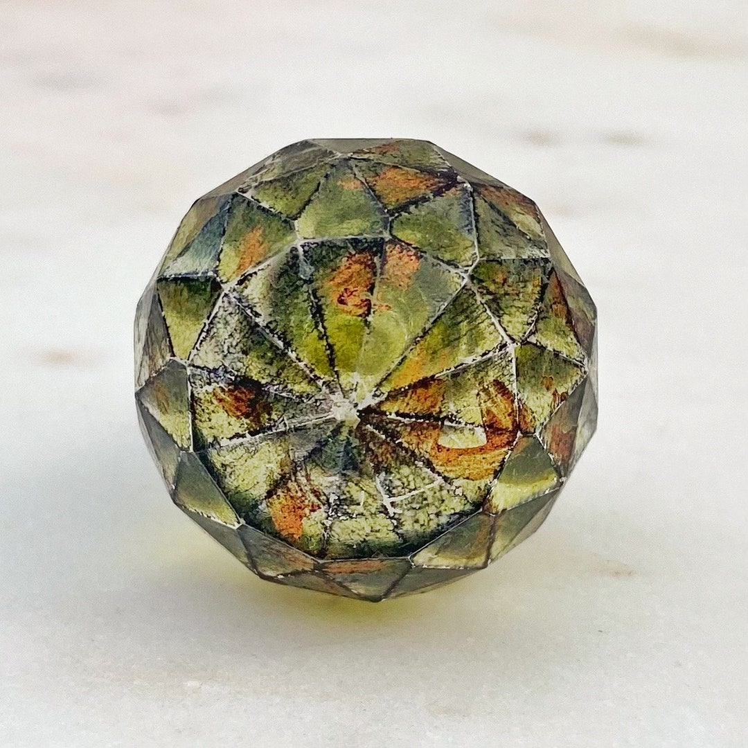 Glass Knob, Antique Style Knob, Vintage Style Knob, Faceted Glass Knob ...