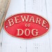 Beware of Dog Sign, Dog Lover, Cast Iron Dog Sign, Red Dog Sign, Puppy ...