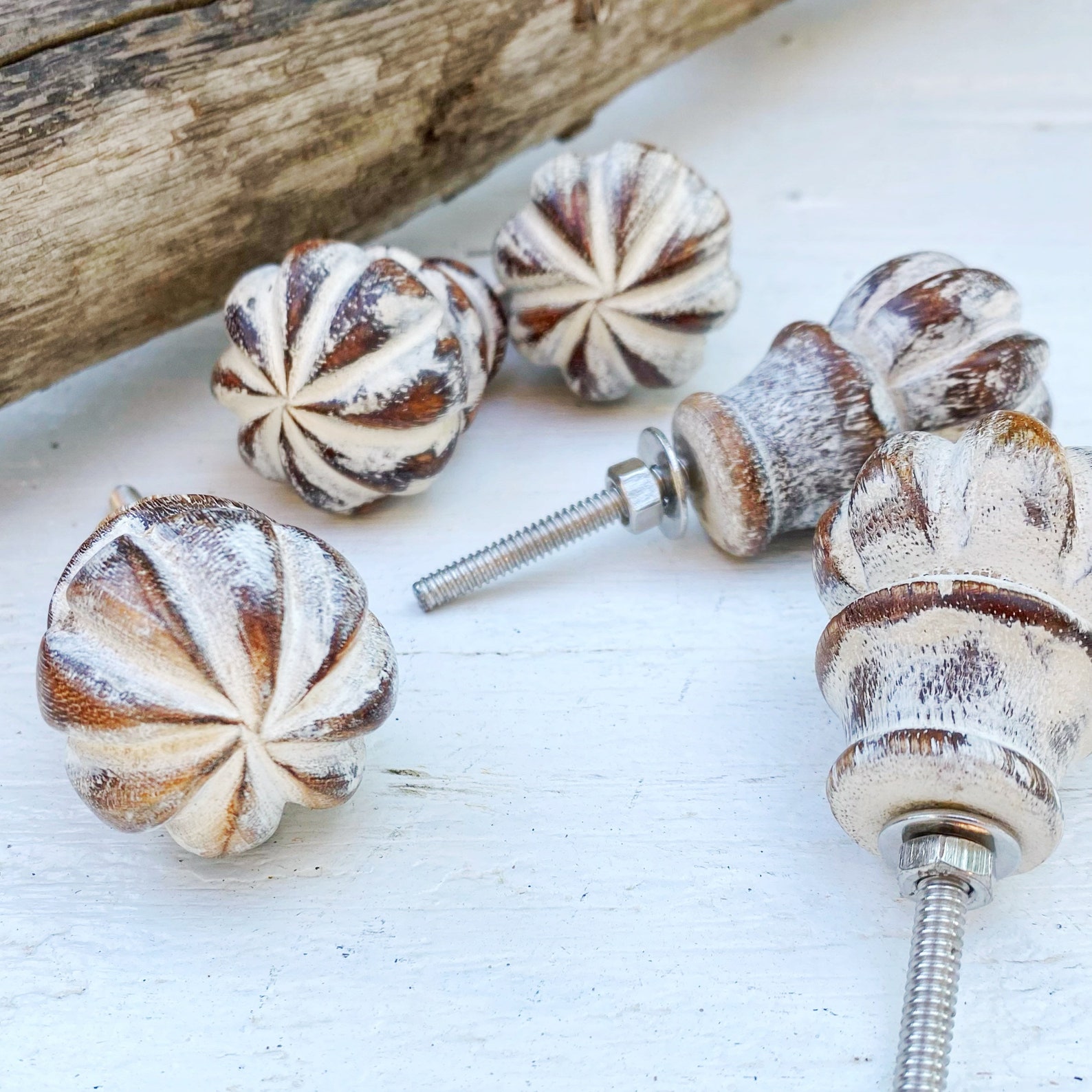 Wooden Knob Shabby Chic Knob Diy Knobs Distressed Wooden | Etsy
