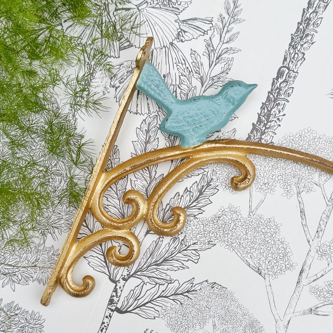 Cast Iron Bird Plant Hook: Distressed Wall Bracket, Garden Decor - Etsy