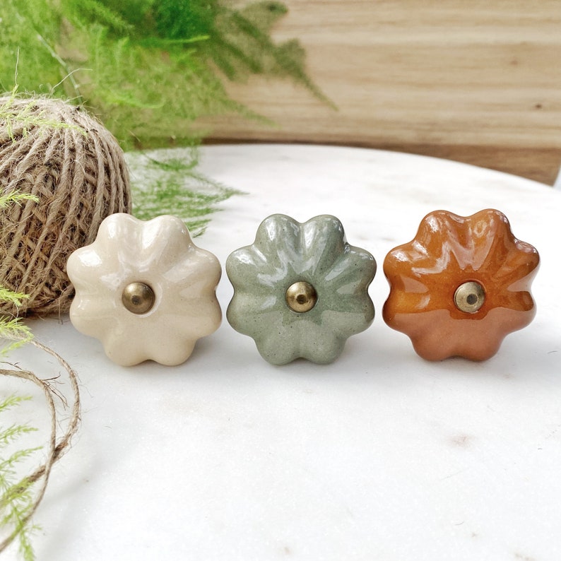 Sage Green Melon Knob Traditional Knob Flower Knob Dresser - Etsy