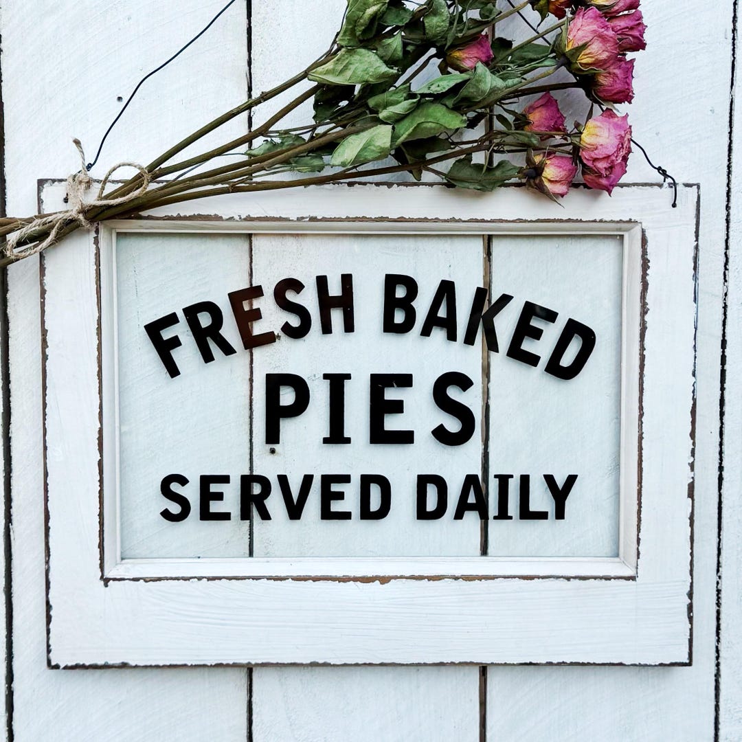 Fresh Baked Pie Sign, Pie Sign, Hanging Wooden Pie Sign, Window Pie ...