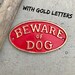 Beware of Dog Sign, Dog Lover, Cast Iron Dog Sign, Red Dog Sign, Puppy ...