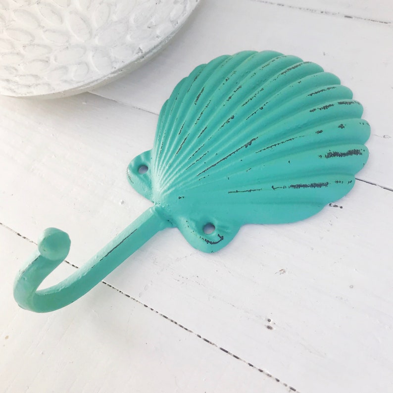 Seashell Hook Shell Hook Nautical Decor Beach Decor Bath | Etsy