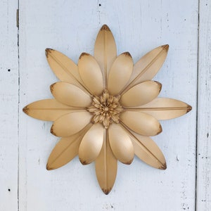 Galvanized Wall Flower/ Red Metal Flower/ Flower Art/ Metal | Etsy