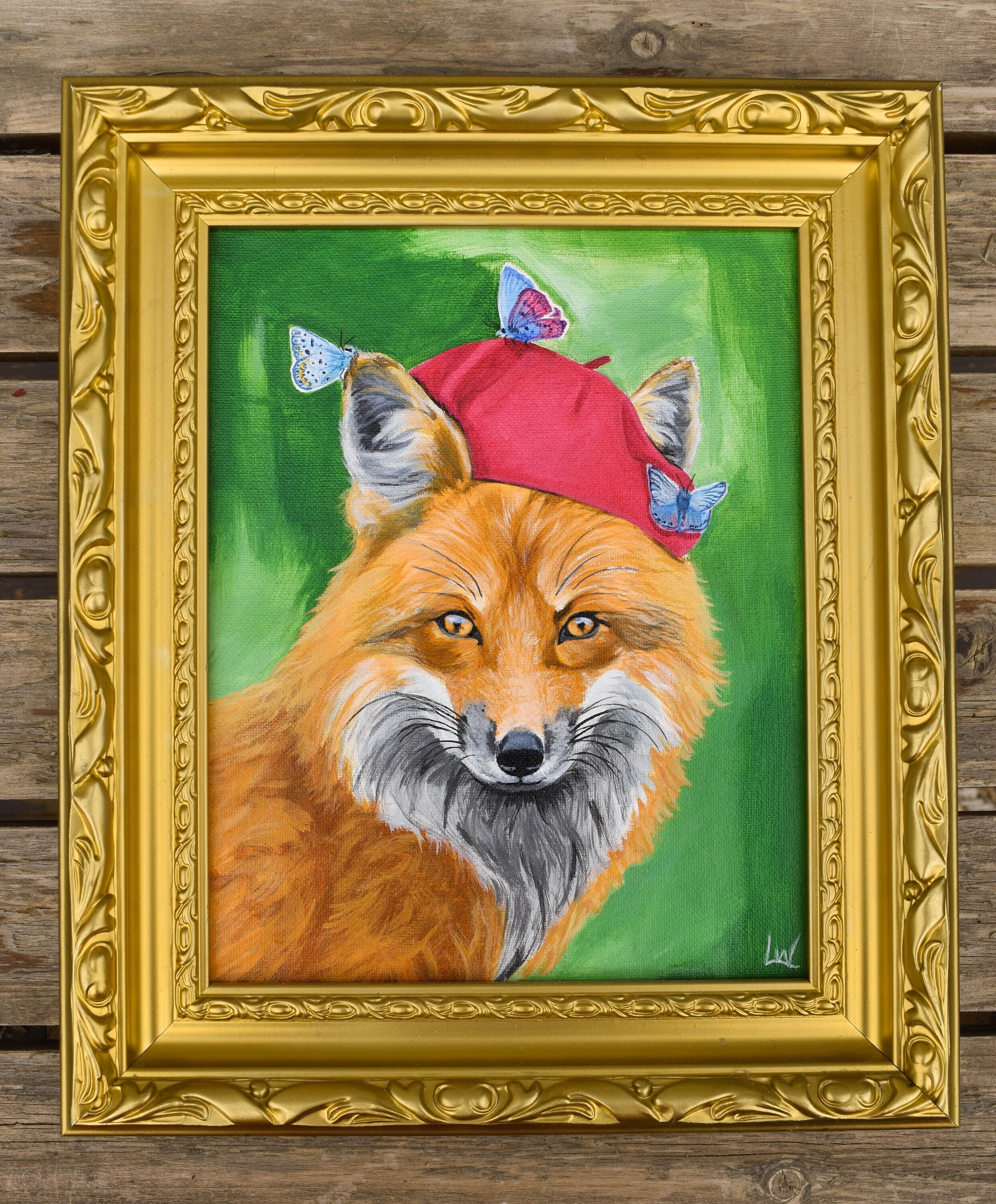French Fox Painting foxy Lady 8 X - Etsy