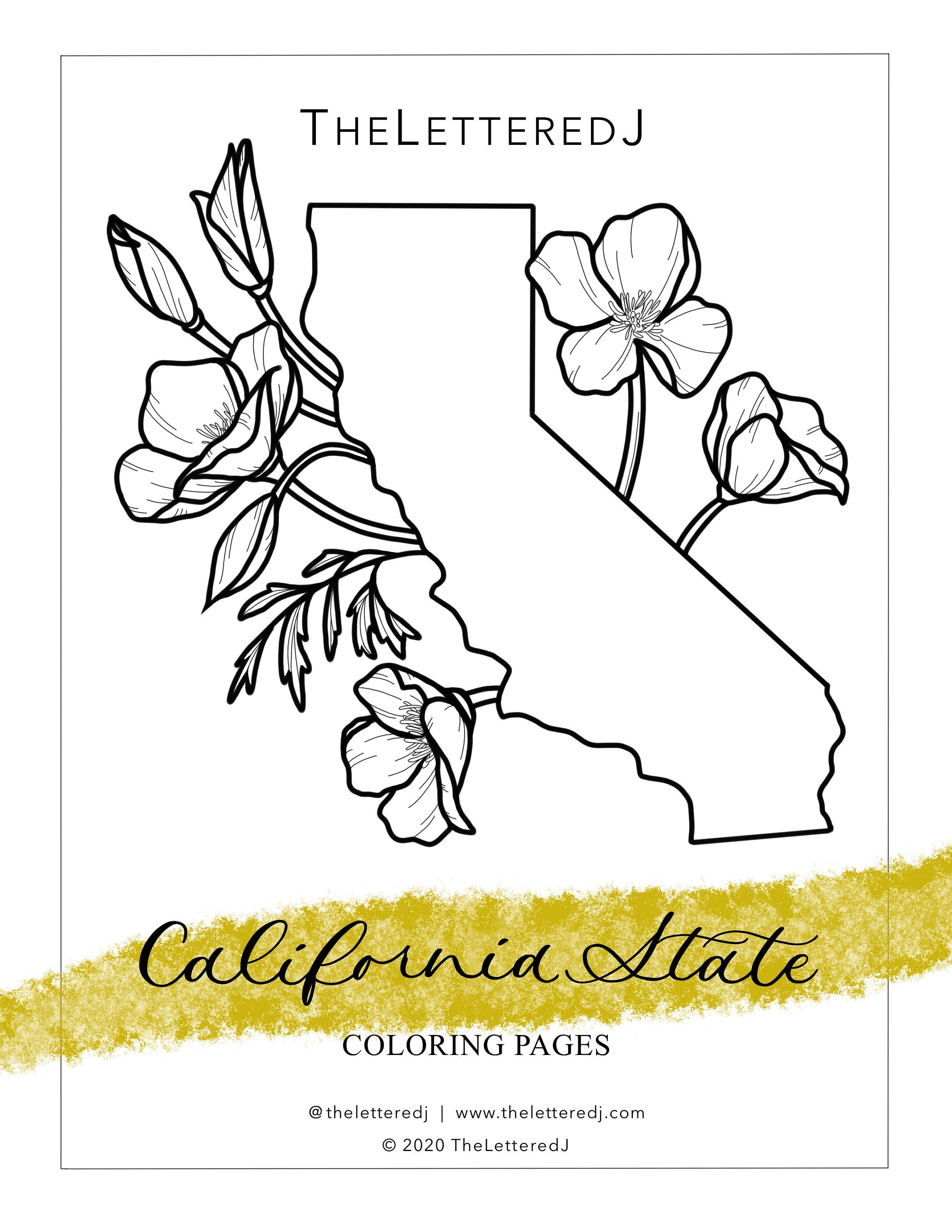 California State Flower Coloring Pages