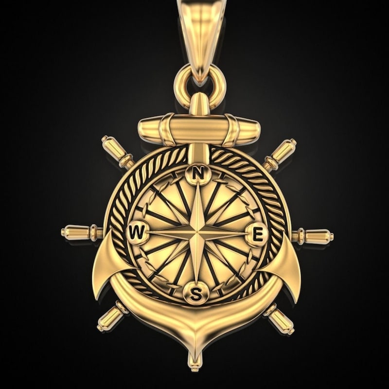 Compass Pendant - Etsy