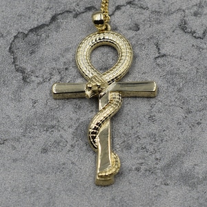 Gold Ankh Snake Necklace - Etsy