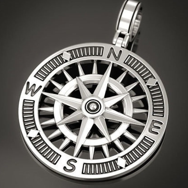 Compass Pendant - Etsy