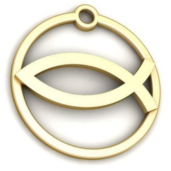 White Gold Ichthus Fish Necklace - Etsy