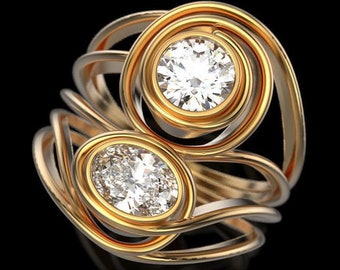 Abstract Engagement Ring - Etsy