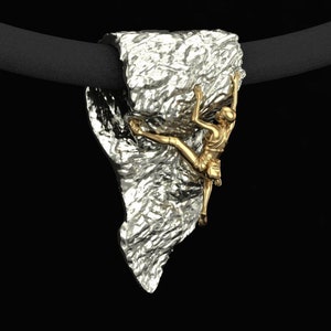 Free Climber Pendant *10k/14k/18k White, Yellow, Rose, Green Gold, Gold ...