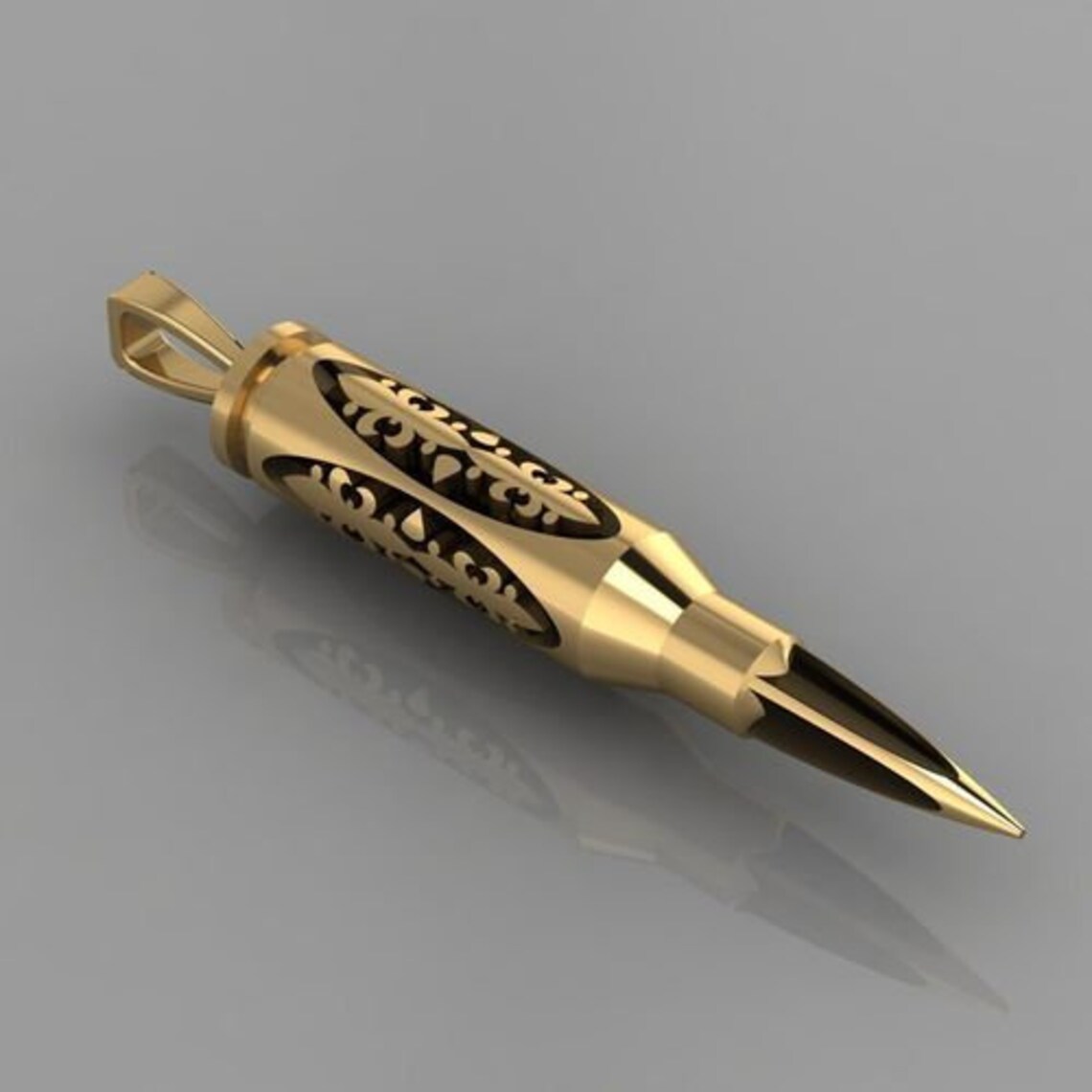 One Shot Bullet Pendant 10k/14k/18k White Yellow Rose - Etsy