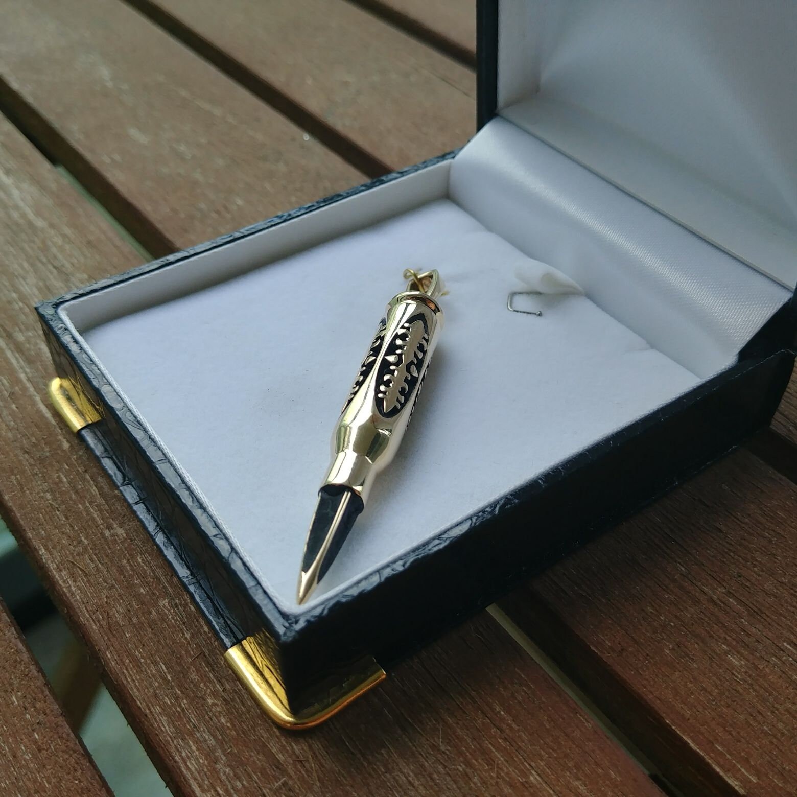 One Shot Bullet Pendant 10k/14k/18k White Yellow Rose | Etsy