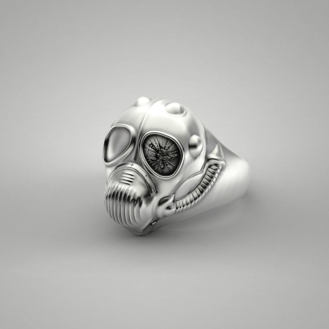 Nuclear Warfare Gas Mask Ring 10k/14k/18k White, Yellow, Rose, Green ...
