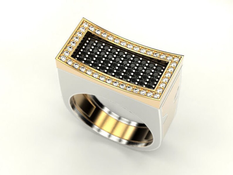 Secret Compartment Ring Black Onyx/Moissanite with | Etsy