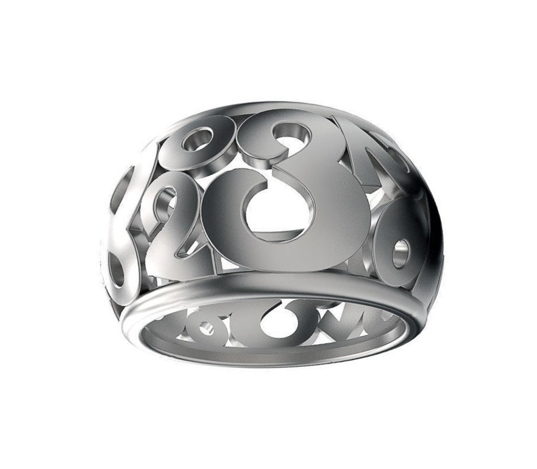 Lucky Numbers Ring *10k/14k/18k White, Yellow, Rose, Green Gold, Gold ...