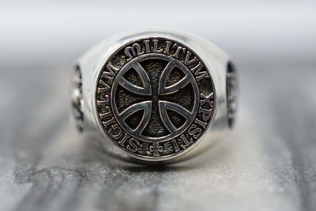 Knights Templar Seal Ring *10k/14k/18k White, Yellow, Rose, Green Gold ...