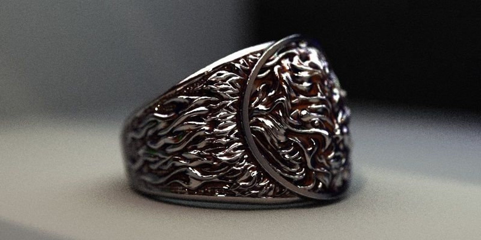 Fire Elemental Ring 10k/14k/18k White Yellow Rose Green | Etsy