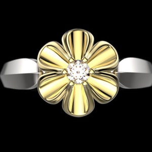 Posey Flower Ring *moissanite With 10k/14k/18k White, Yellow, Rose ...