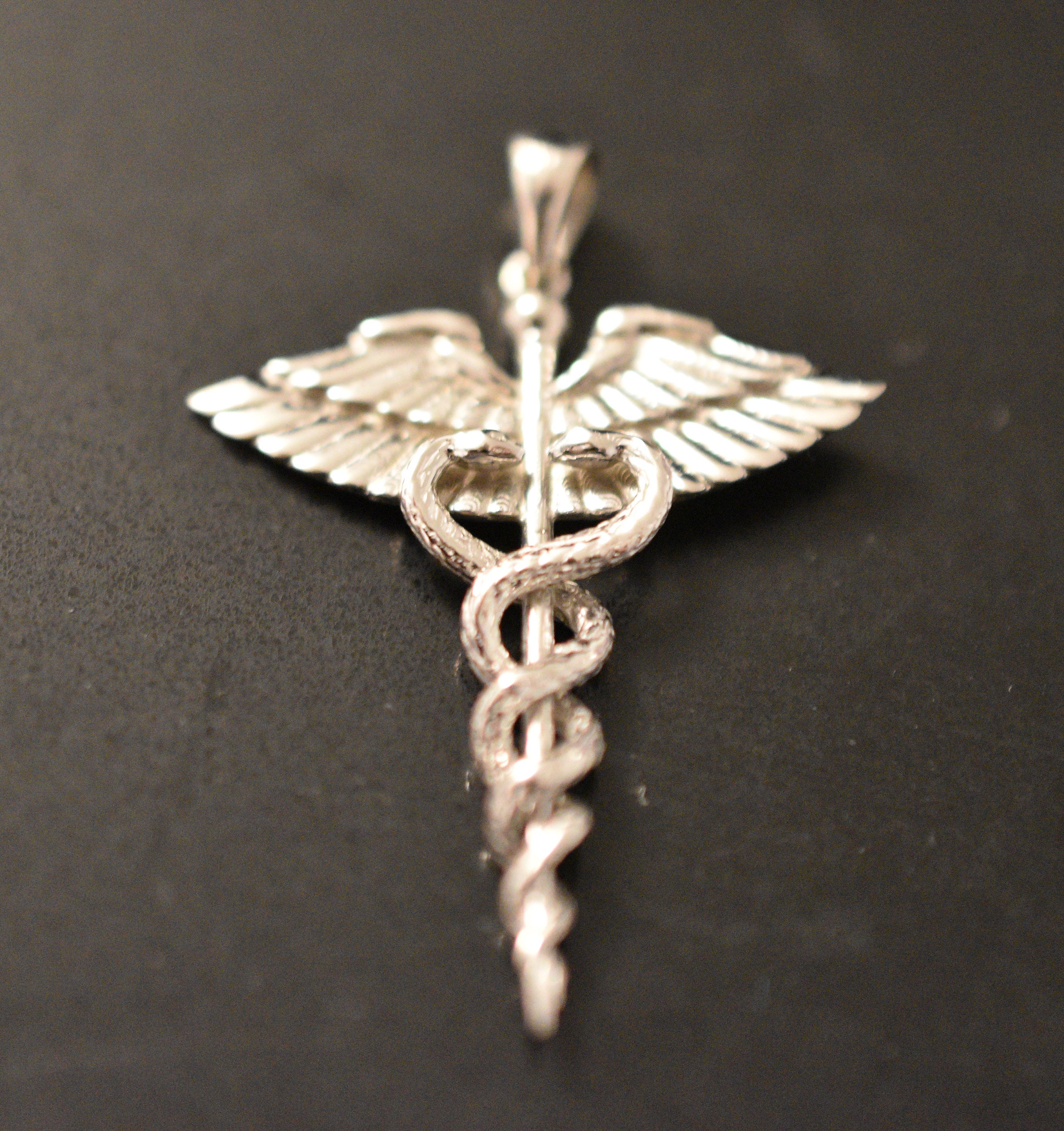 Caduceus First Aid Pendant 10k/14k/18k White Yellow Rose | Etsy