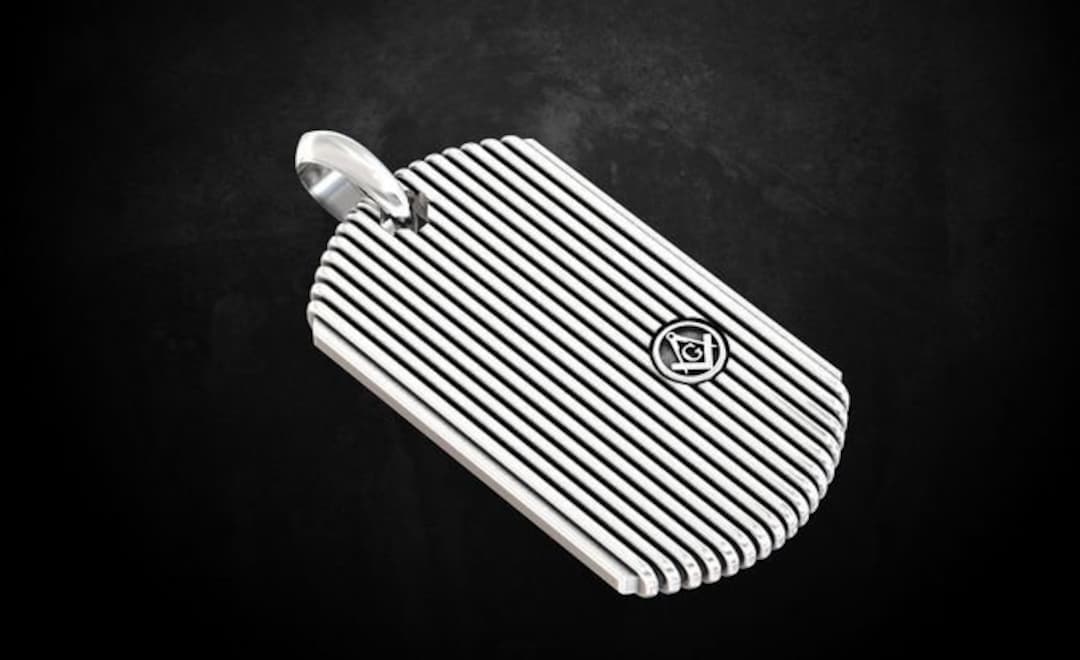 Masonic Dog Tag Pendant *10k/14k/18k White, Yellow, Rose, Green Gold ...