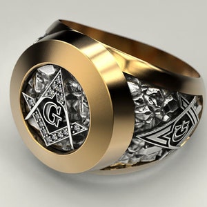 Apprentice Masonic Ring *moissanite With 10k/14k/18k White, Yellow ...