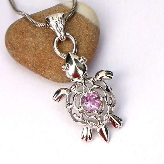 Filbert Turtle Pendant 10k/14k/18k White Yellow Rose Green | Etsy Australia