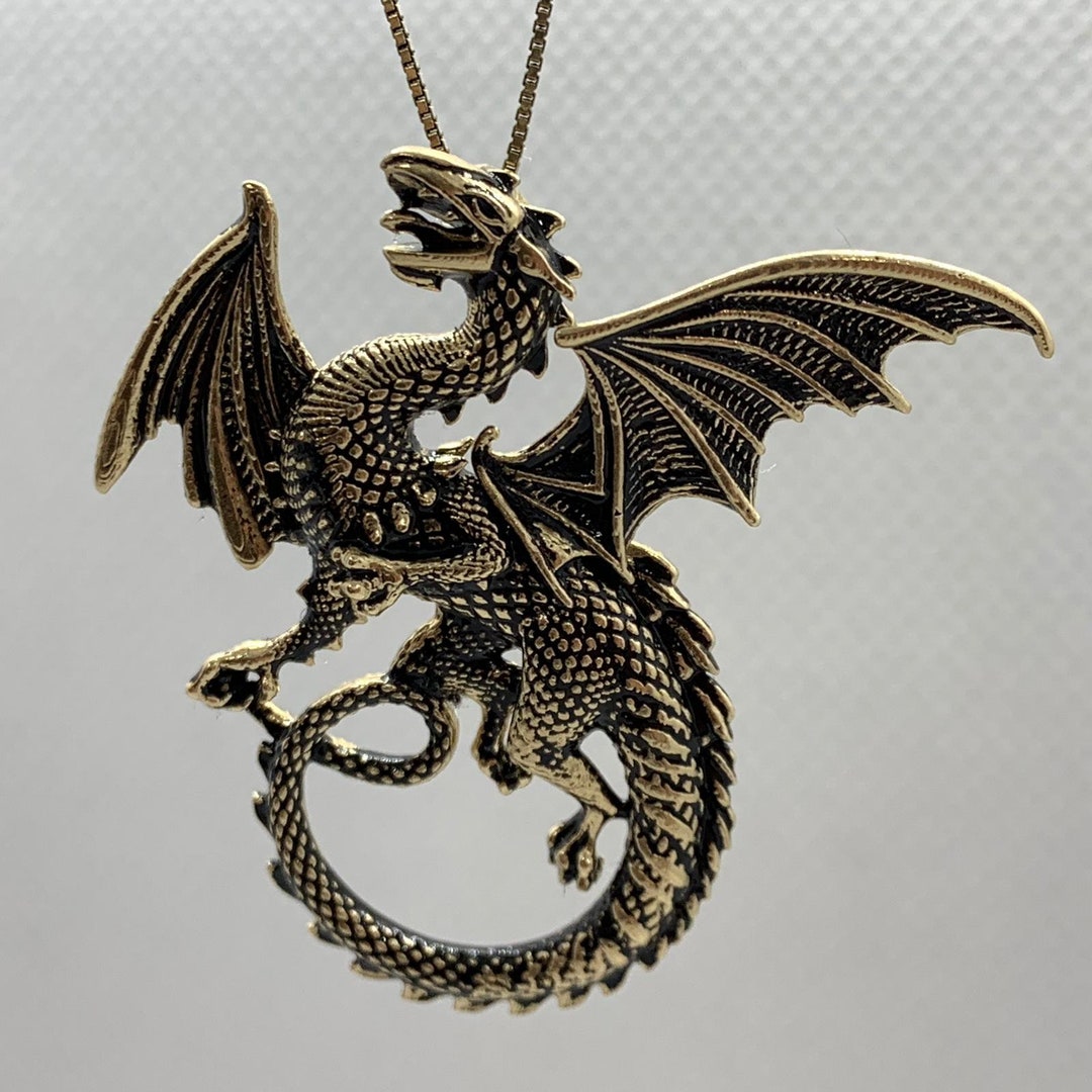Helios Dragon Pendant *10k/14k/18k White, Yellow, Rose, Green Gold ...