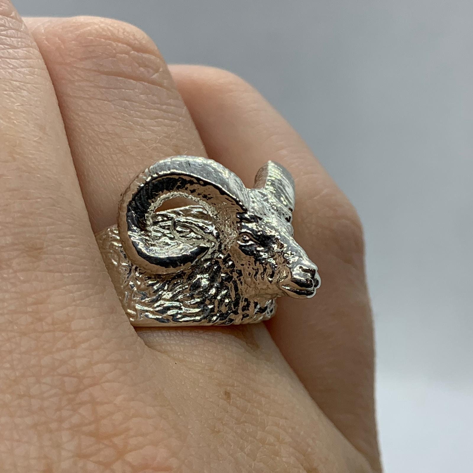 Raging Ram Ring 10k/14k/18k White Yellow Rose Green Gold - Etsy UK