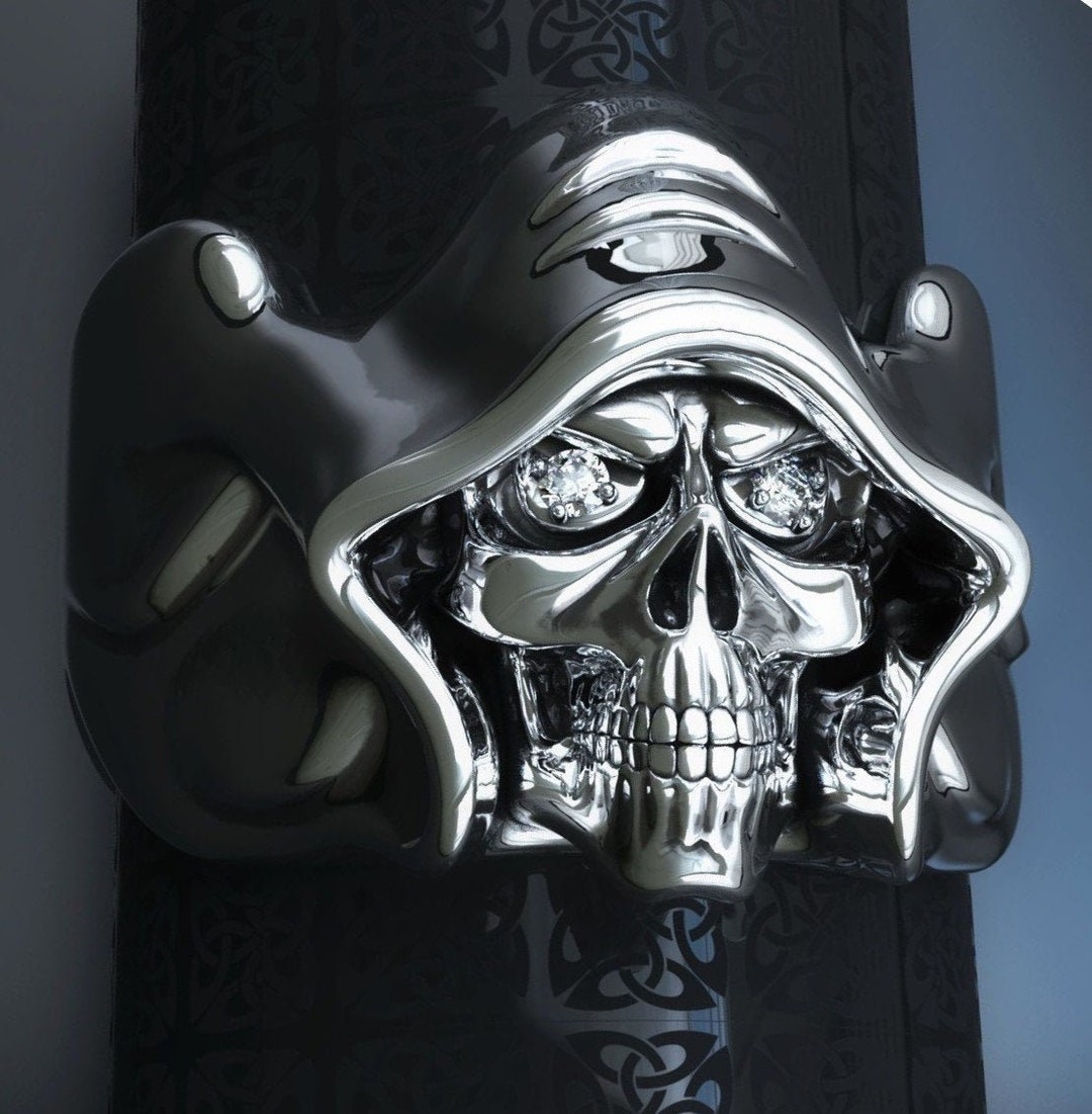 Phantom Skull Ring *moissanite With 10k/14k/18k White, Yellow, Rose ...