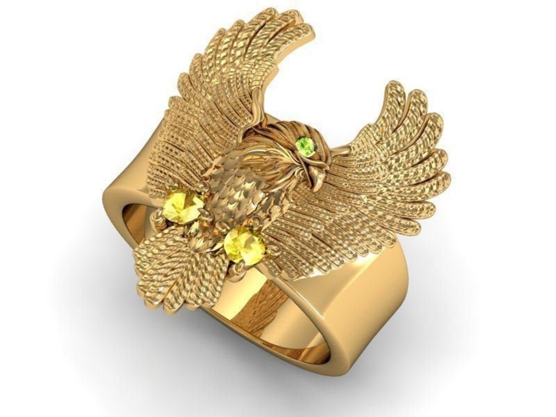 Farsight Eagle Ring *10k/14k/18k White, Yellow, Rose, Green Gold, Gold ...