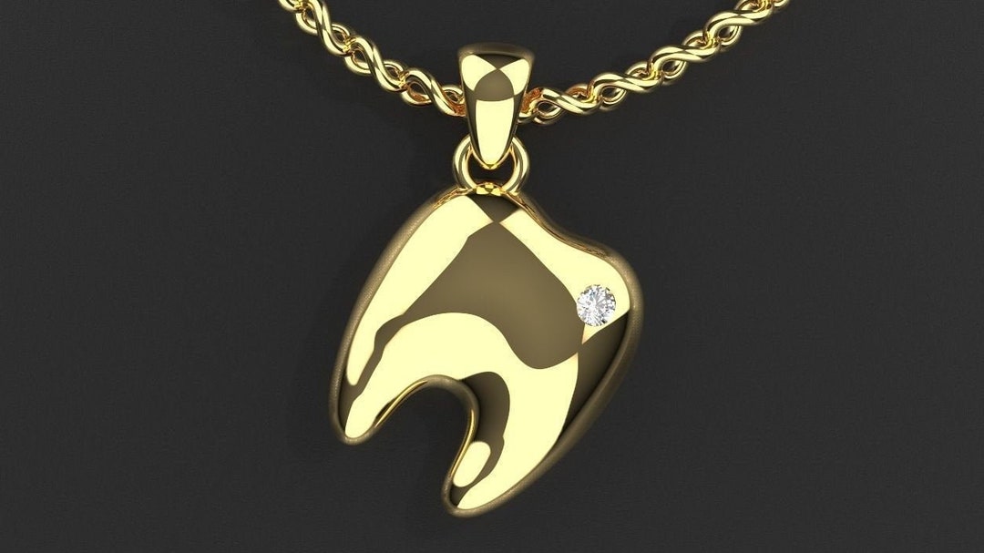 Baby Tooth Pendant *moissanite With 10k/14k/18k White, Yellow, Rose ...