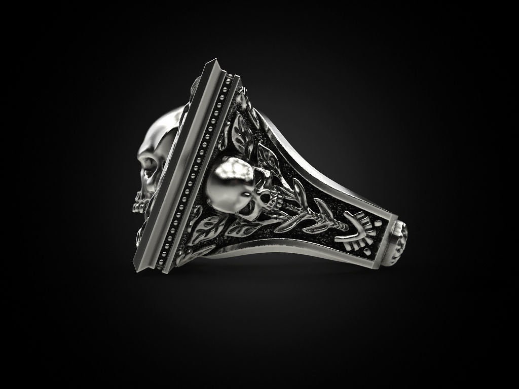 Portrait of A Killer Skull Ring 10k/14k/18k White Yellow - Etsy