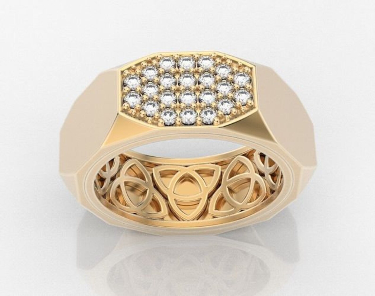 Trinity Knot Washer Ring *moissanite With 10k/14k/18k White, Yellow ...