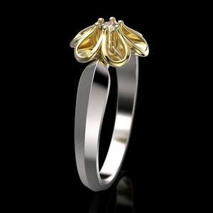 Posey Flower Ring *moissanite With 10k/14k/18k White, Yellow, Rose ...