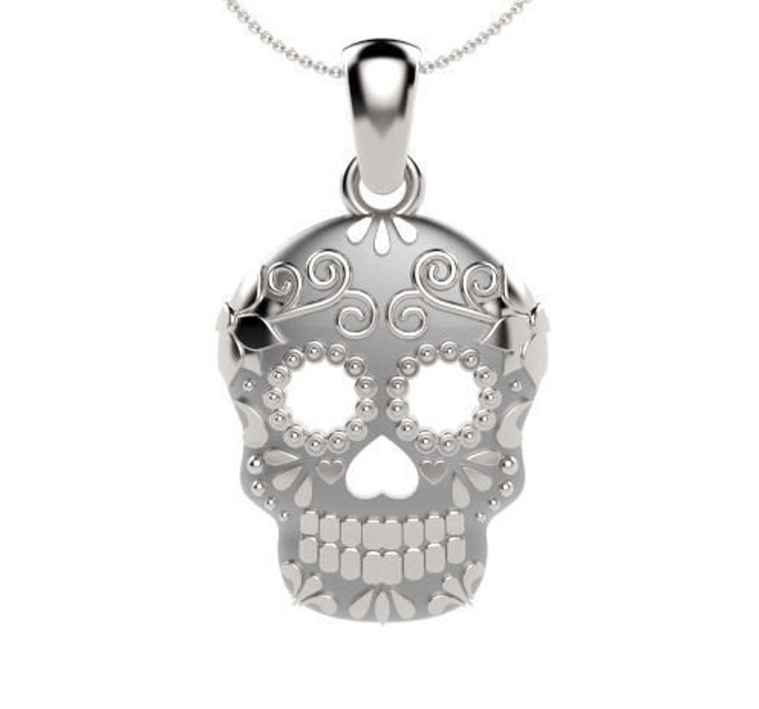 Coco Skull Pendant *10k/14k/18k White, Yellow, Rose, Green Gold, Gold ...