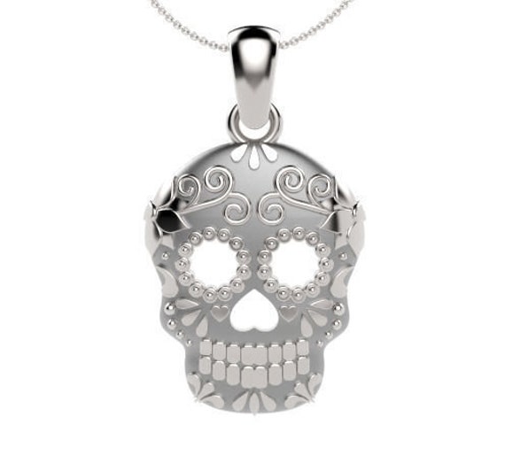 Coco Skull Pendant 10k/14k/18k White Yellow Rose Green | Etsy