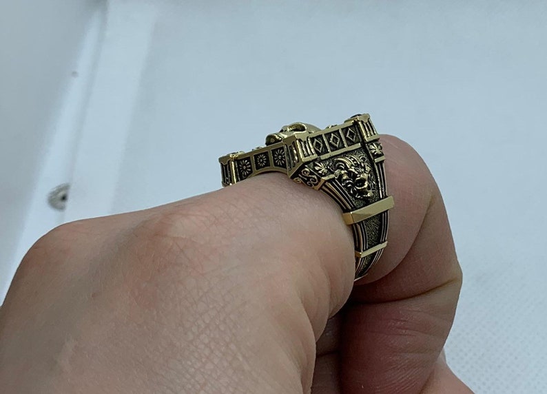 Red Death Skull Ring *10k/14k/18k White, Yellow, Rose Green Gold, Gold ...