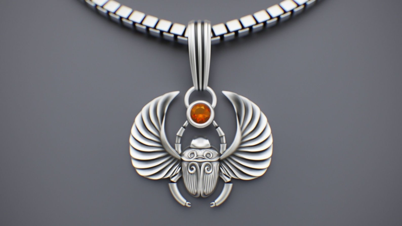 Scarab Amulet Pendant 0.50 Carat 10k/14k/18k White Yellow | Etsy