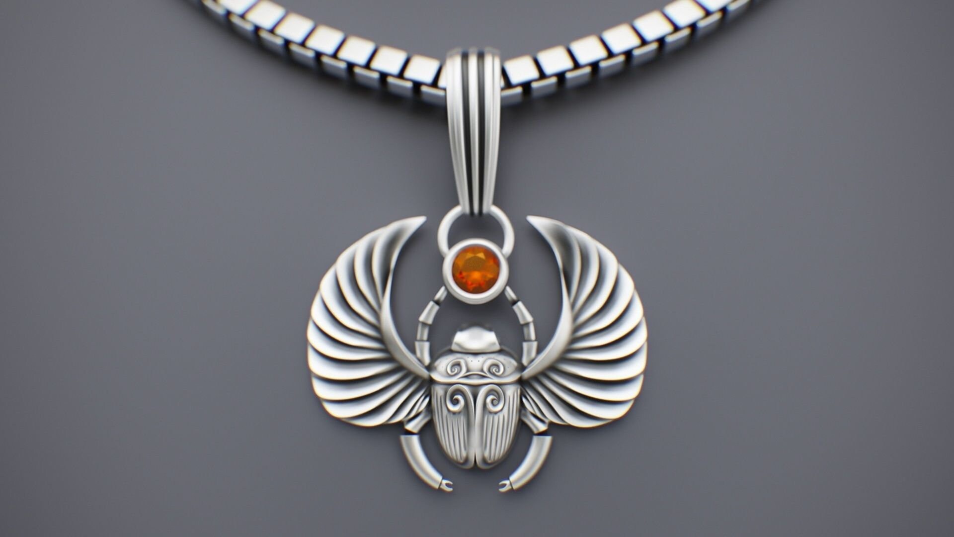 Scarab Amulet Pendant 0.50 Carat 10k/14k/18k White Yellow - Etsy