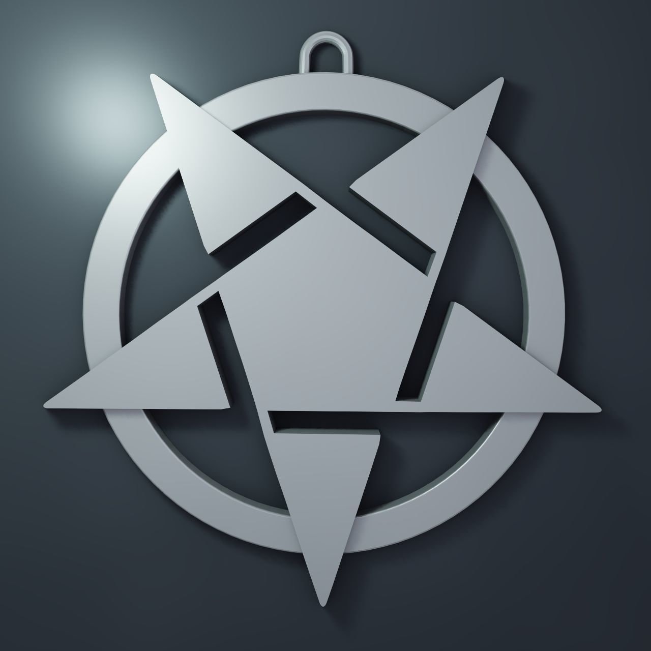 Modern Inverted Pentagram Pendant *10k/14k/18k White, Yellow, Rose ...