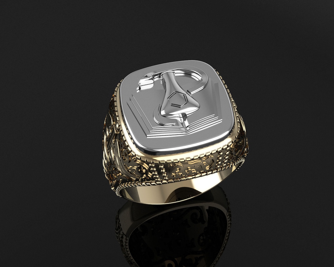 Caduceus First Aid Ring *10k/14k/18k White, Yellow, Rose, Green Gold ...